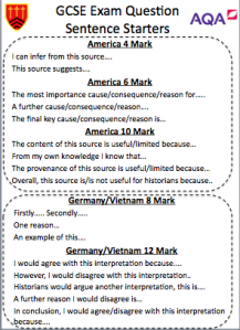 AQA Exam Sentence Starters Mat – mrthorntonteach