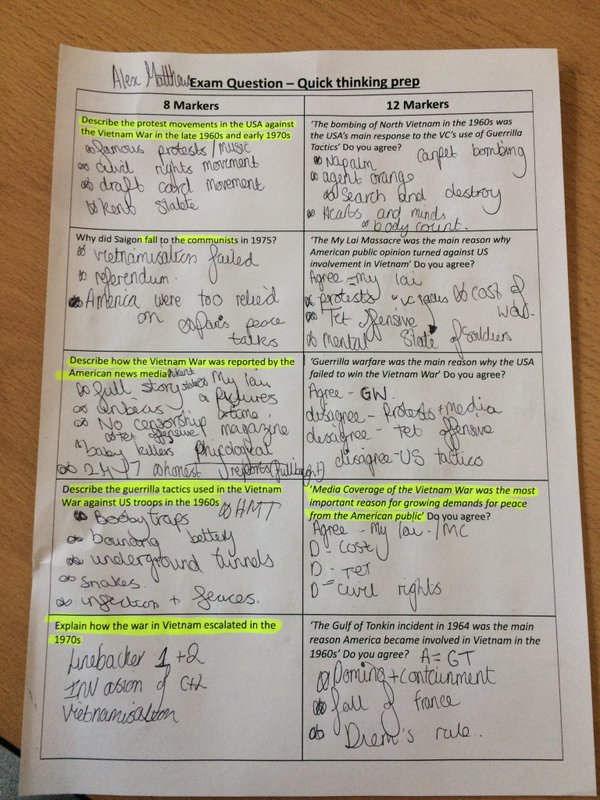 Quick Thinking Exam Questions – mrthorntonteach