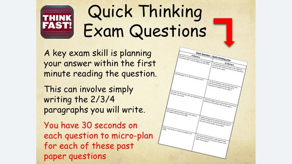 Quick Thinking Exam Questions – mrthorntonteach